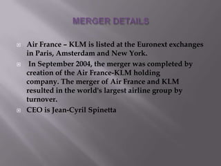 Merger Between AIR FRANCE & KLM | PPTX