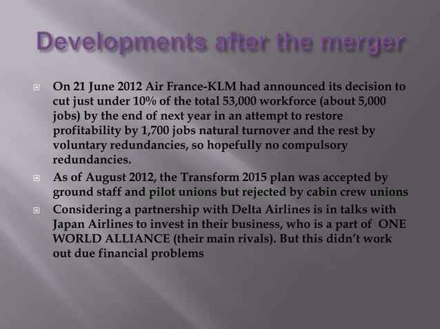 Merger Between AIR FRANCE & KLM | PPT