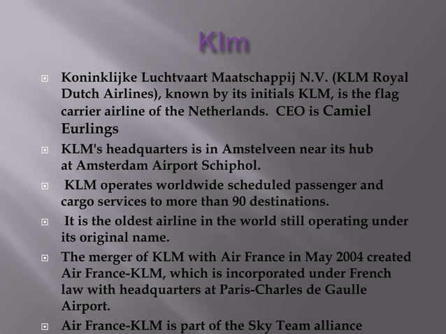 Merger Between AIR FRANCE & KLM | PPT