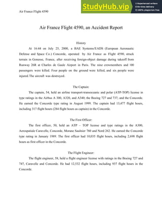 Air France Flight 4590 An Accident Investigation Report | PDF
