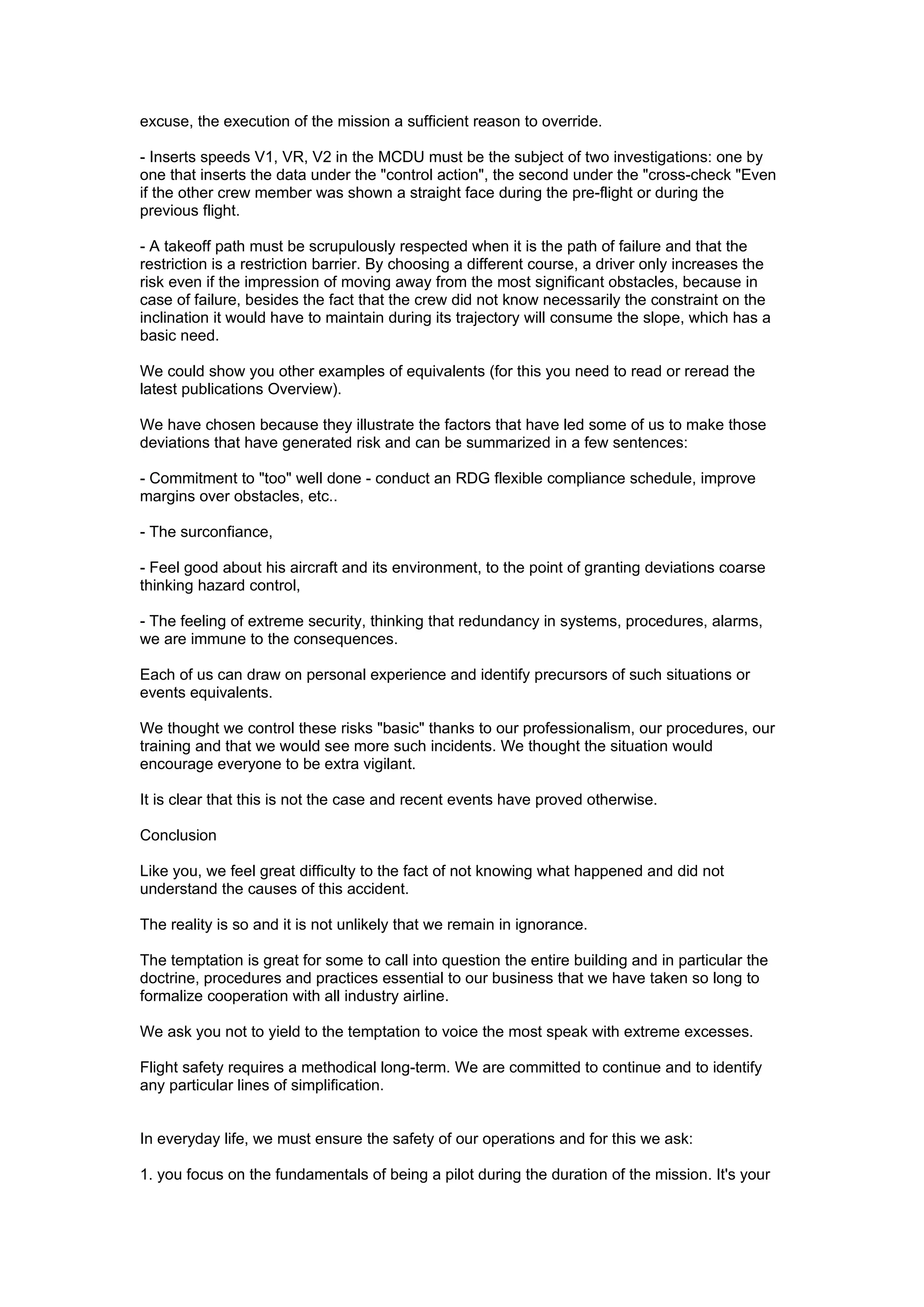 Air France Memo To Pilots Google Translation | DOC