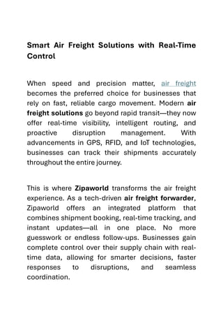 Smart Air Freight Solutions with Real-Time Control | PDF