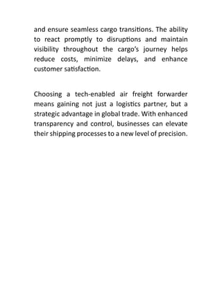 Air Freight Forwarder with Real-Time Tracking for Smarter Logistics | PDF