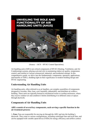 Air Handling Units: Components, Applications, Benefits | GQ Research | PDF