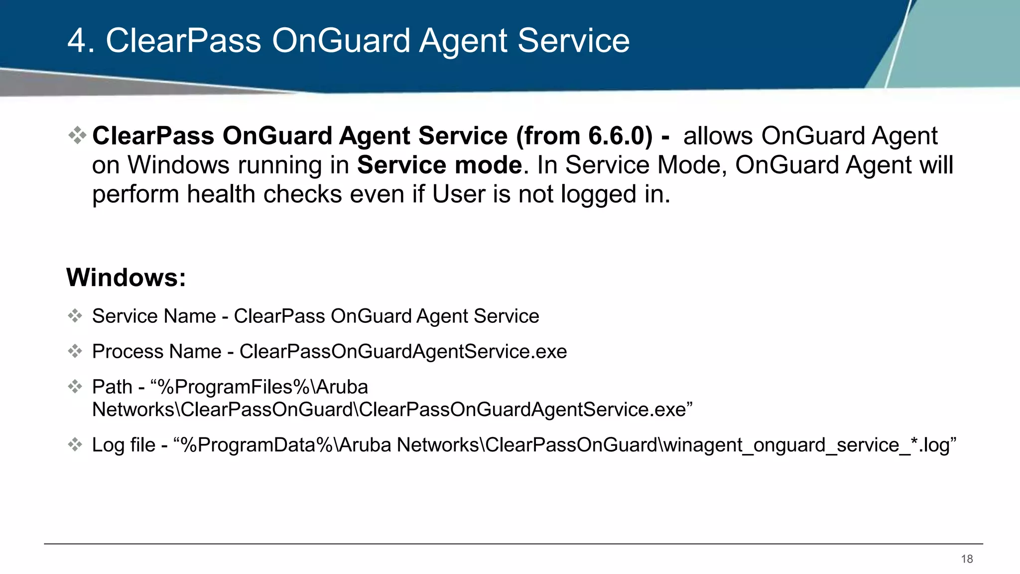 Airheads Tech Talks: Understanding ClearPass OnGuard Agents | PPTX
