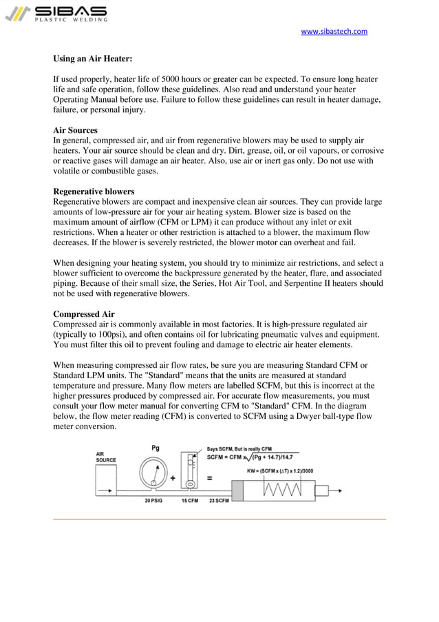 Air heater sibas tech | PDF