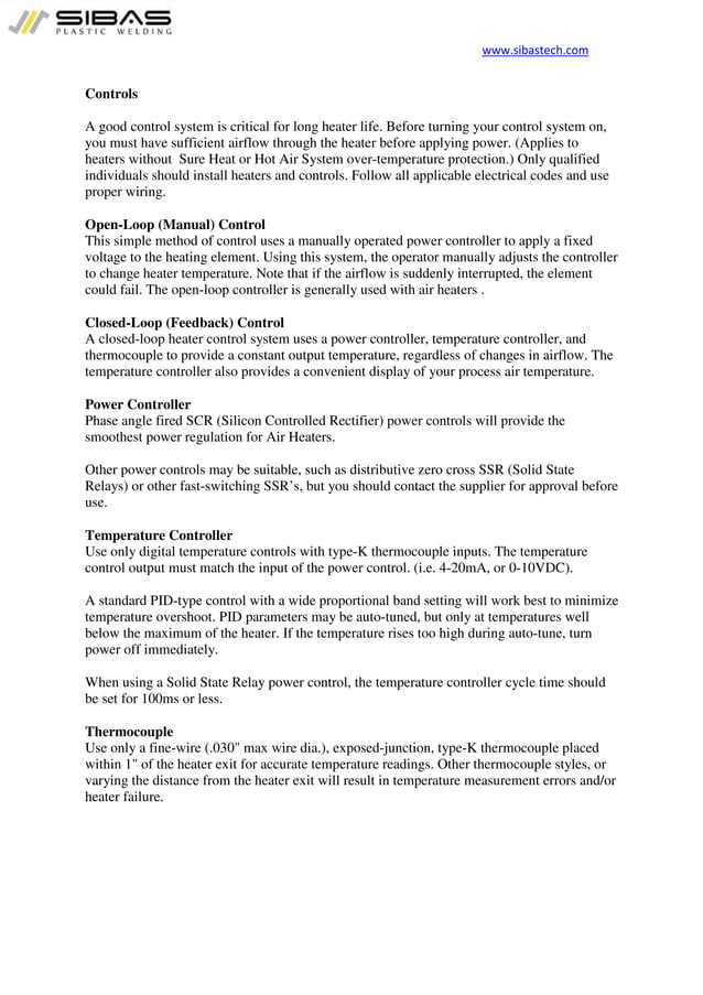 Air heater sibas tech | PDF