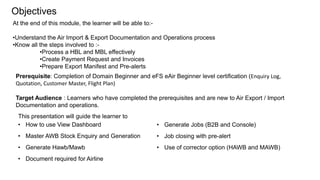 Air import and export operations and documentations v1.4 | PPTX