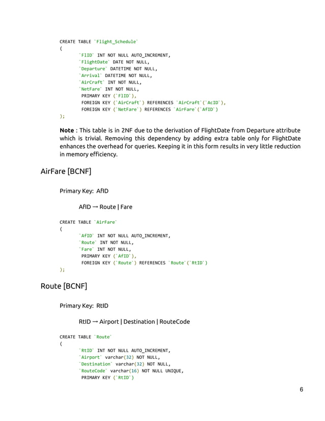 Airline Database Design | PDF