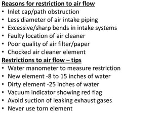 Air induction system,exhaust system and its defect diagnosis and maint.pptx