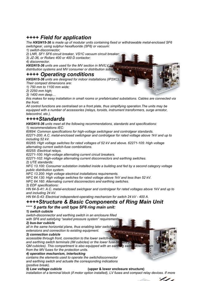 Air insulated sf6 ring main unit 36kv | PDF