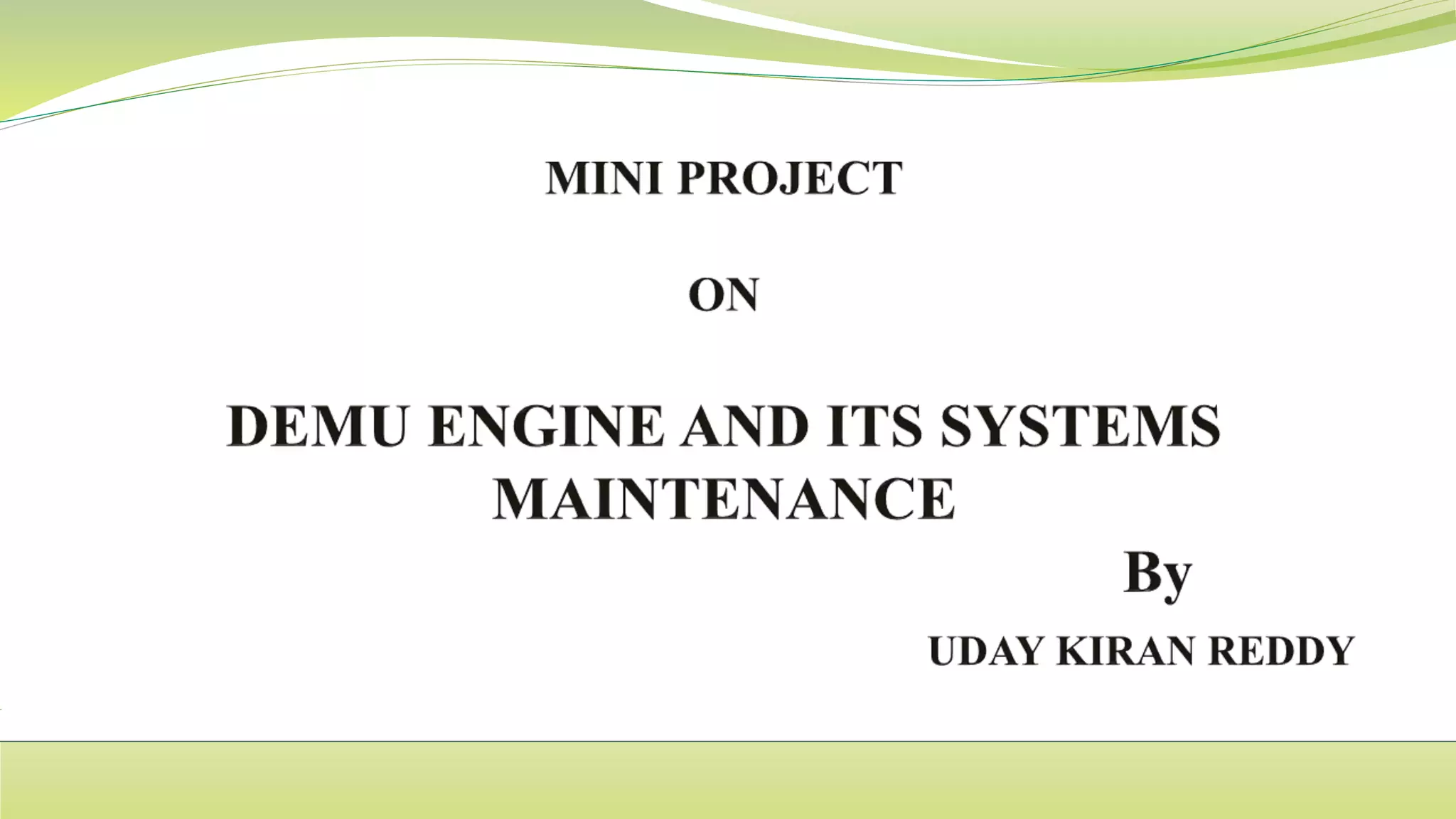 Airintake and exhaustsystem in DEMU ENGINE | PPTX