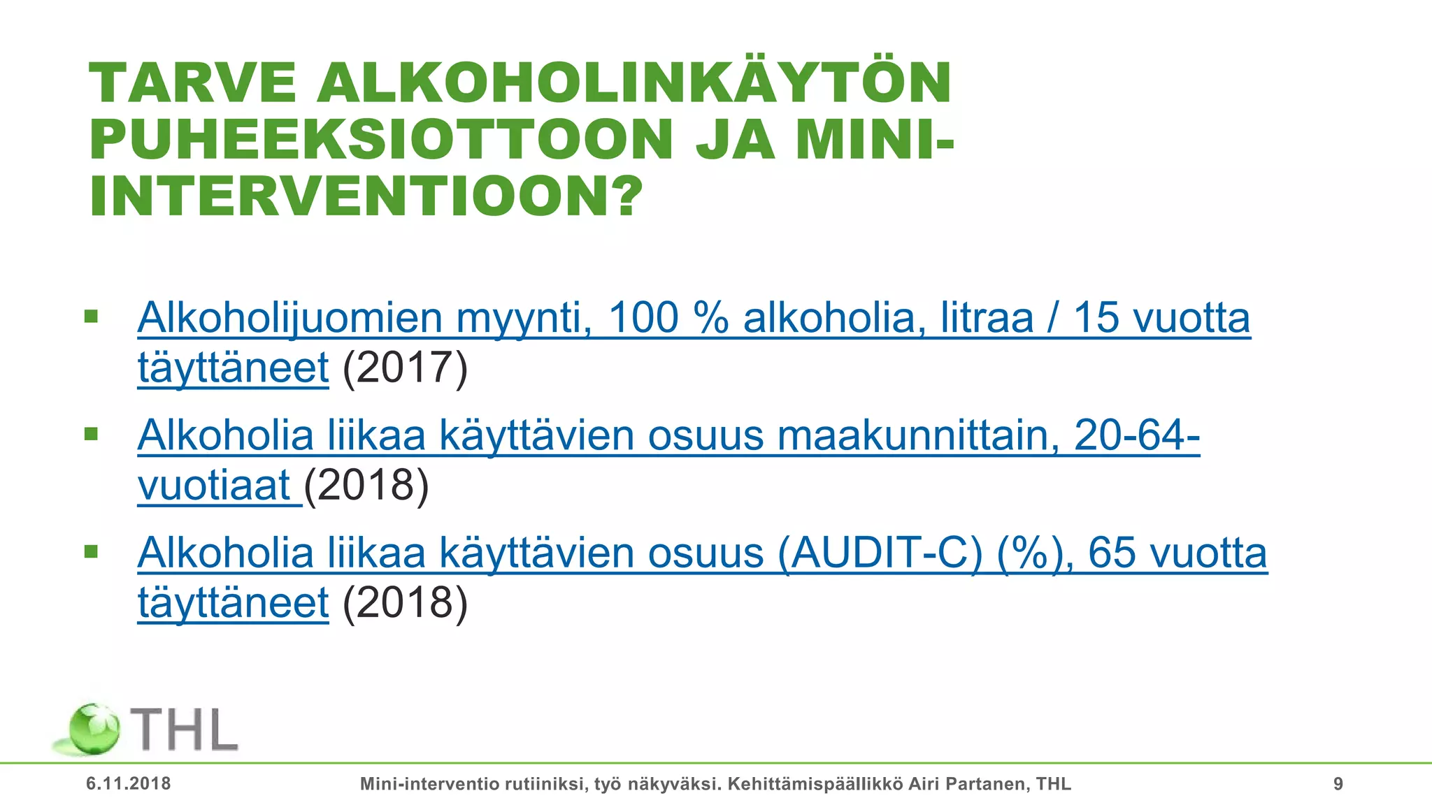 Airi partanen: Mini-interventio rutiiniksi | PDF