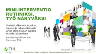 Airi partanen: Mini-interventio rutiiniksi | PDF