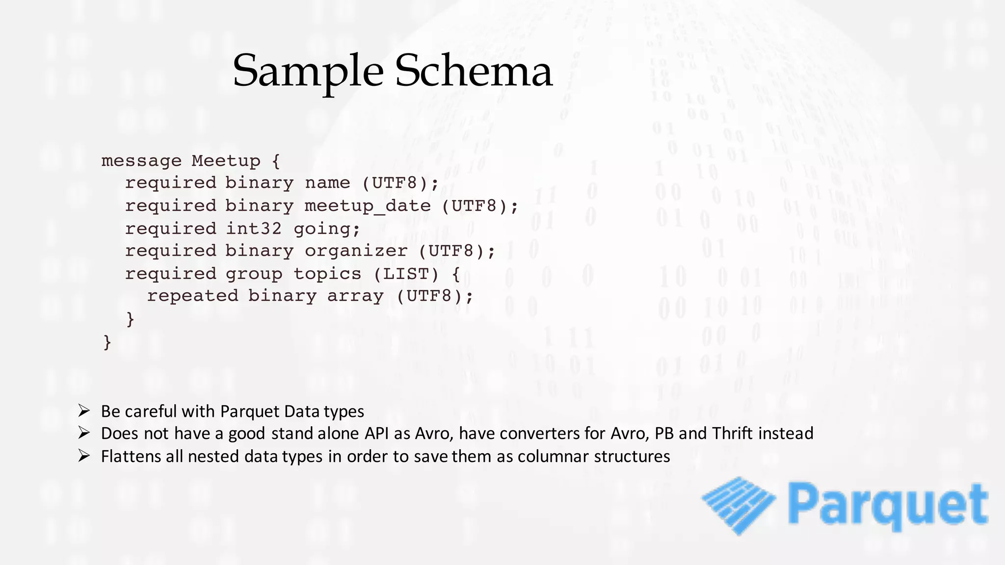 Parquet and AVRO | PPT