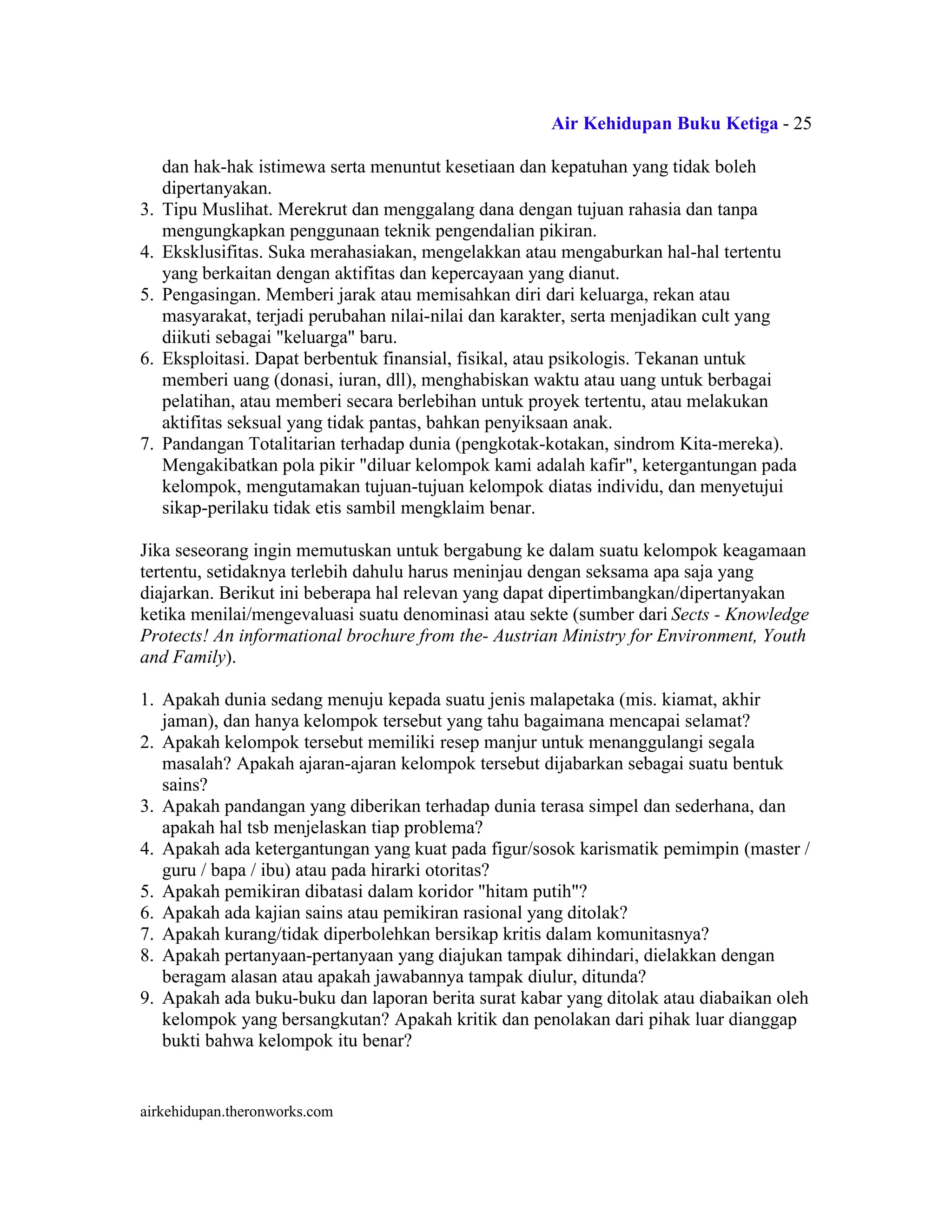 Air Kehidupan buku 3 | PDF