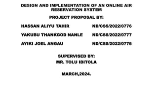 Design and implementation Airline Reservations system | PPTX