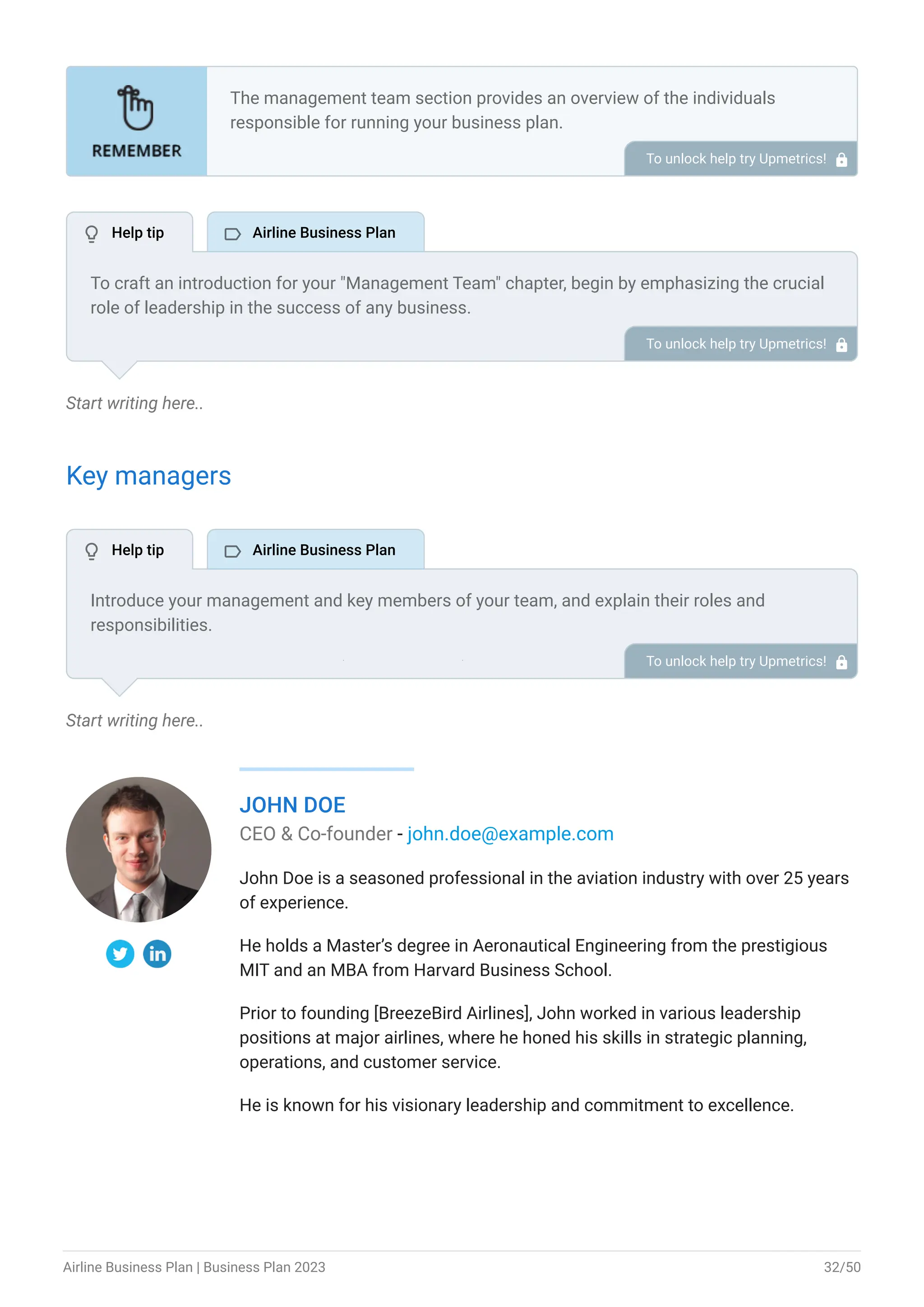 Airline Business Plan Example | Upmetrics | PDF