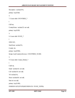 simple airline database project..By Amarulla khan, :- amarullakhan8@gmail.com