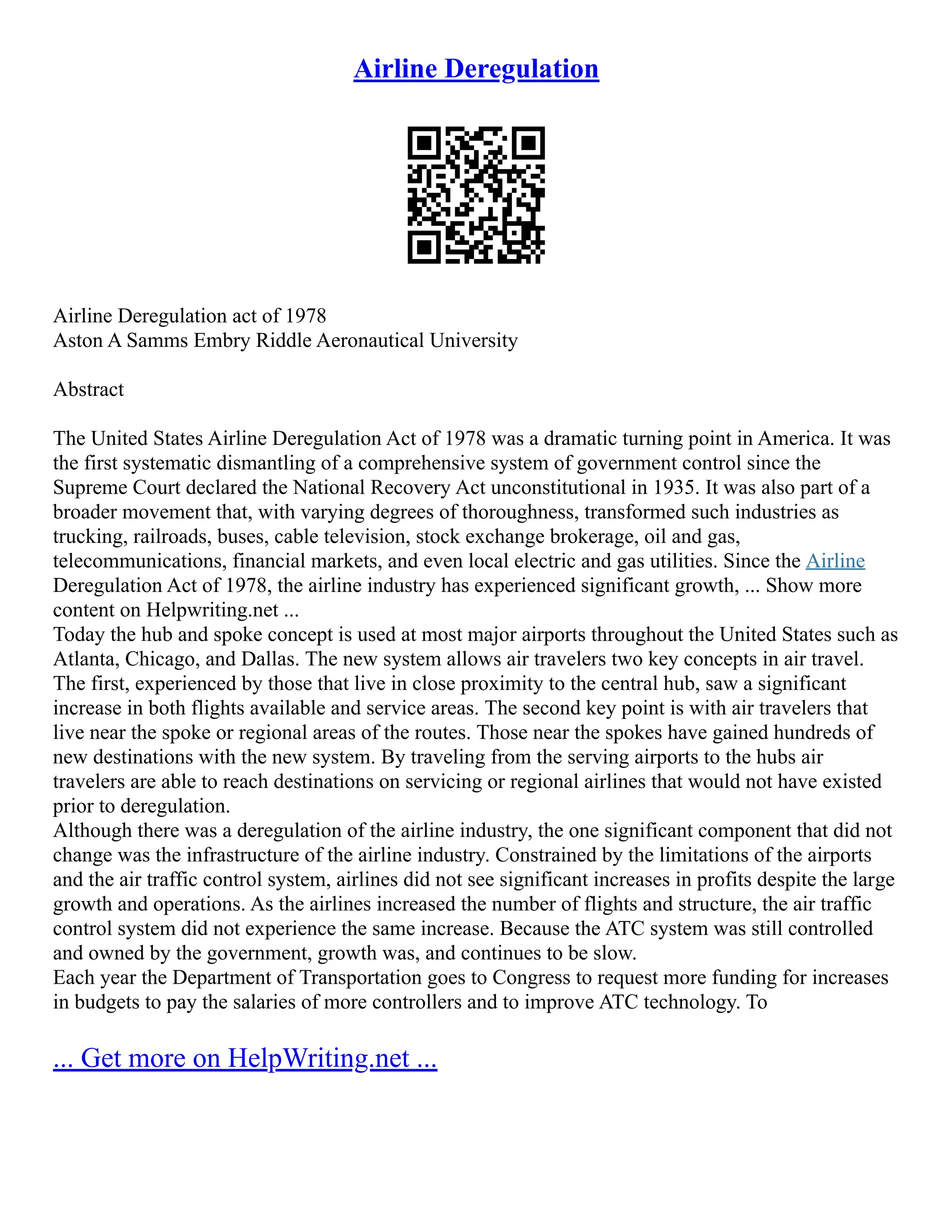 Airline Deregulation | PDF