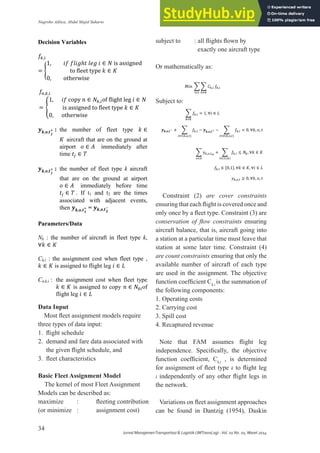 Airline Fleet Assignment And Schedule Planning | PDF