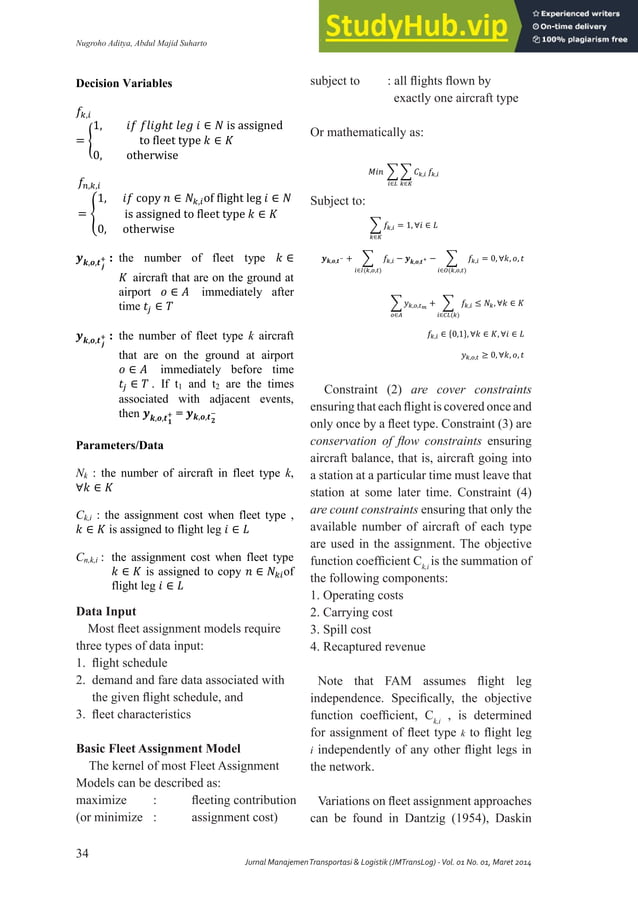 Airline Fleet Assignment And Schedule Planning | PDF