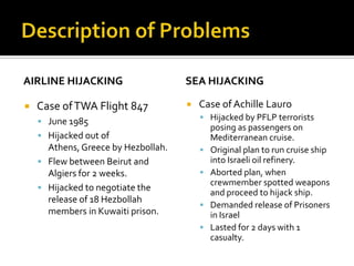 Airline Hijacking And Maritime Piracy | PPTX