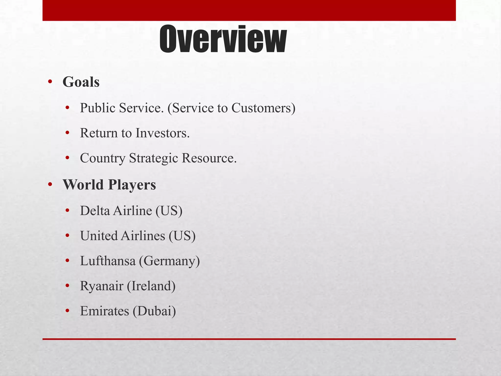 Airline industry Analysis | PPTX