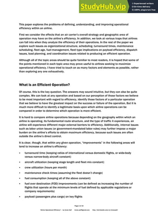 Airline Operational Efficiency | PDF