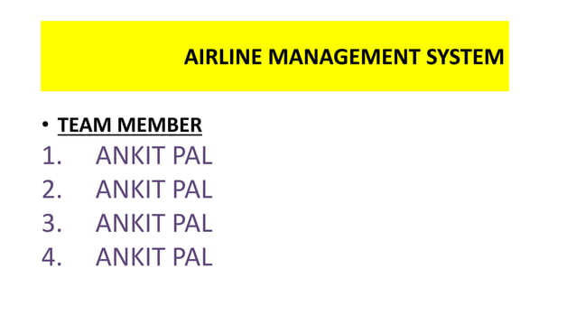 airline ppt based on java language college project | PPTX | Aviation ...