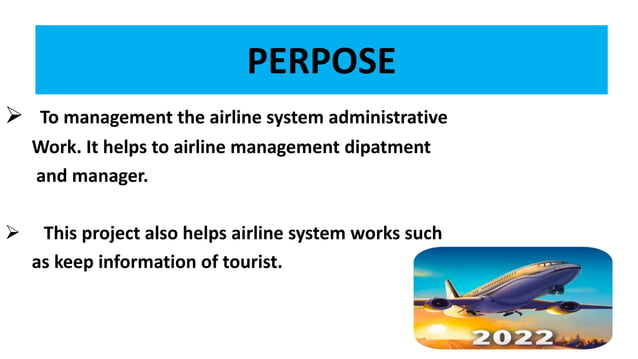 airline ppt based on java language college project | PPTX | Aviation ...