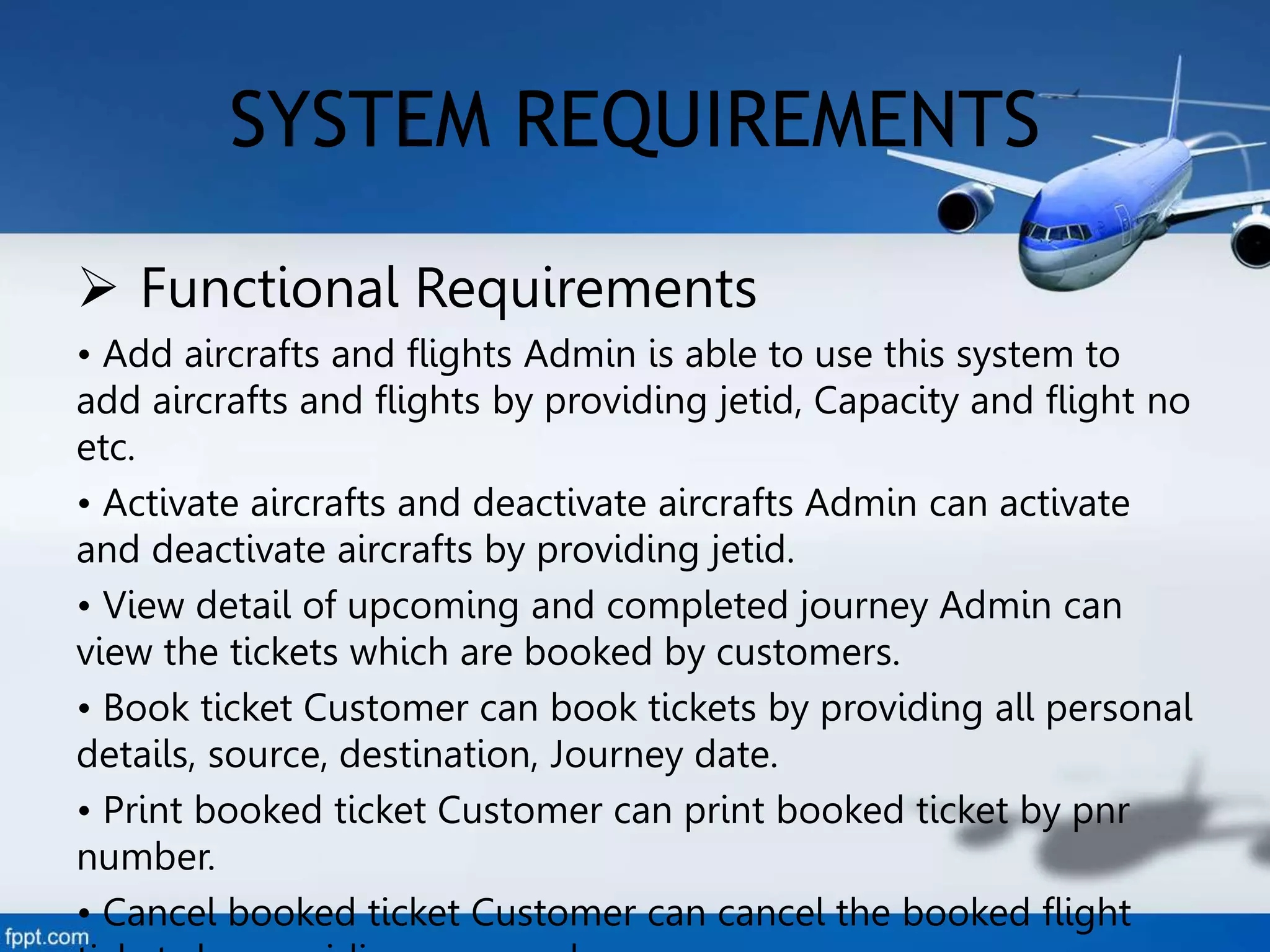AIRLINE PRESENTATION.ppt | Databases | Computer Software and Applications