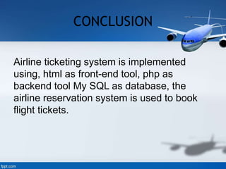 AIRLINE PRESENTATION.ppt | Databases | Computer Software and Applications