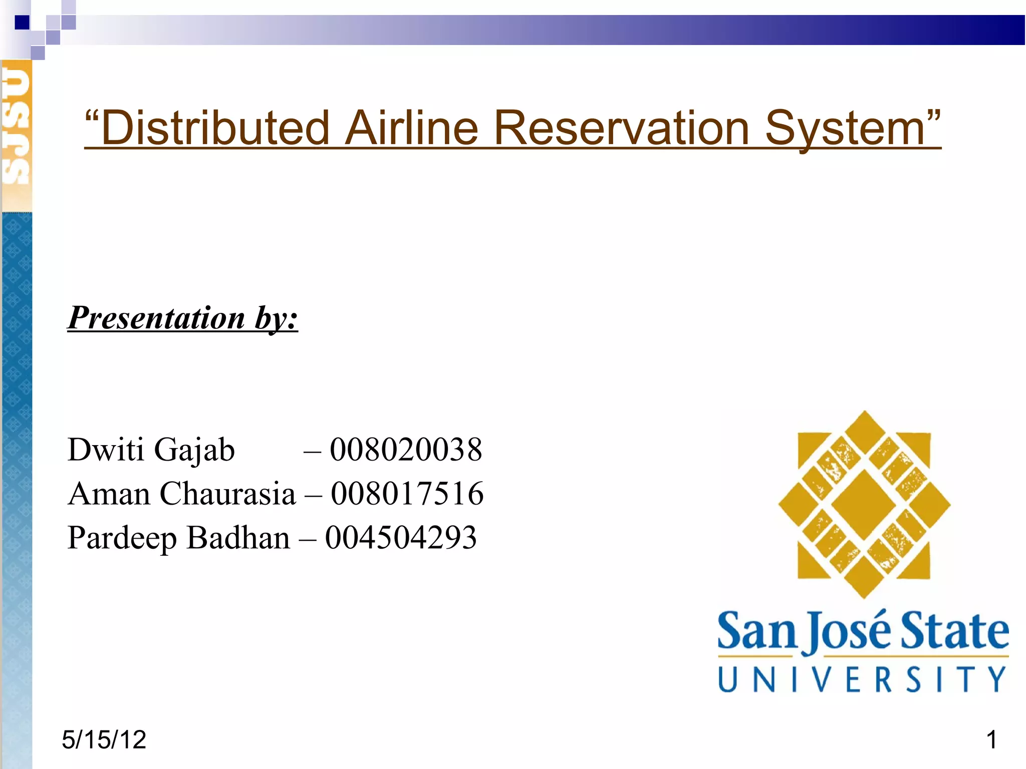 Airline reservation system | PPT