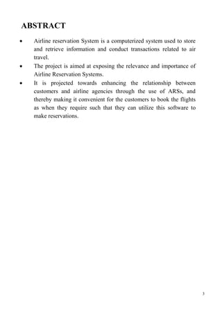 Airline reservation system | PDF