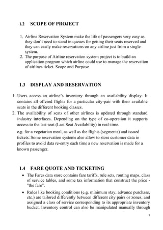 Airline reservation system | PDF