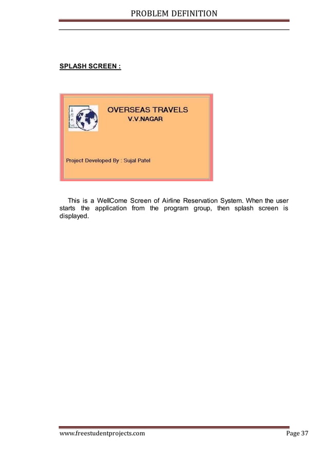 Airline reservation system project report (1) | DOC