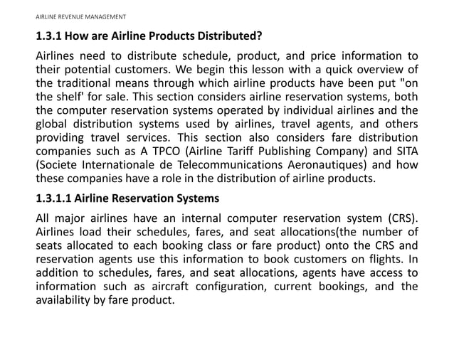 Airline Revenue Managemant | PPTX