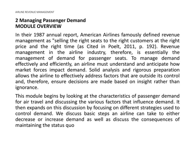 Airline Revenue Managemant | PPTX