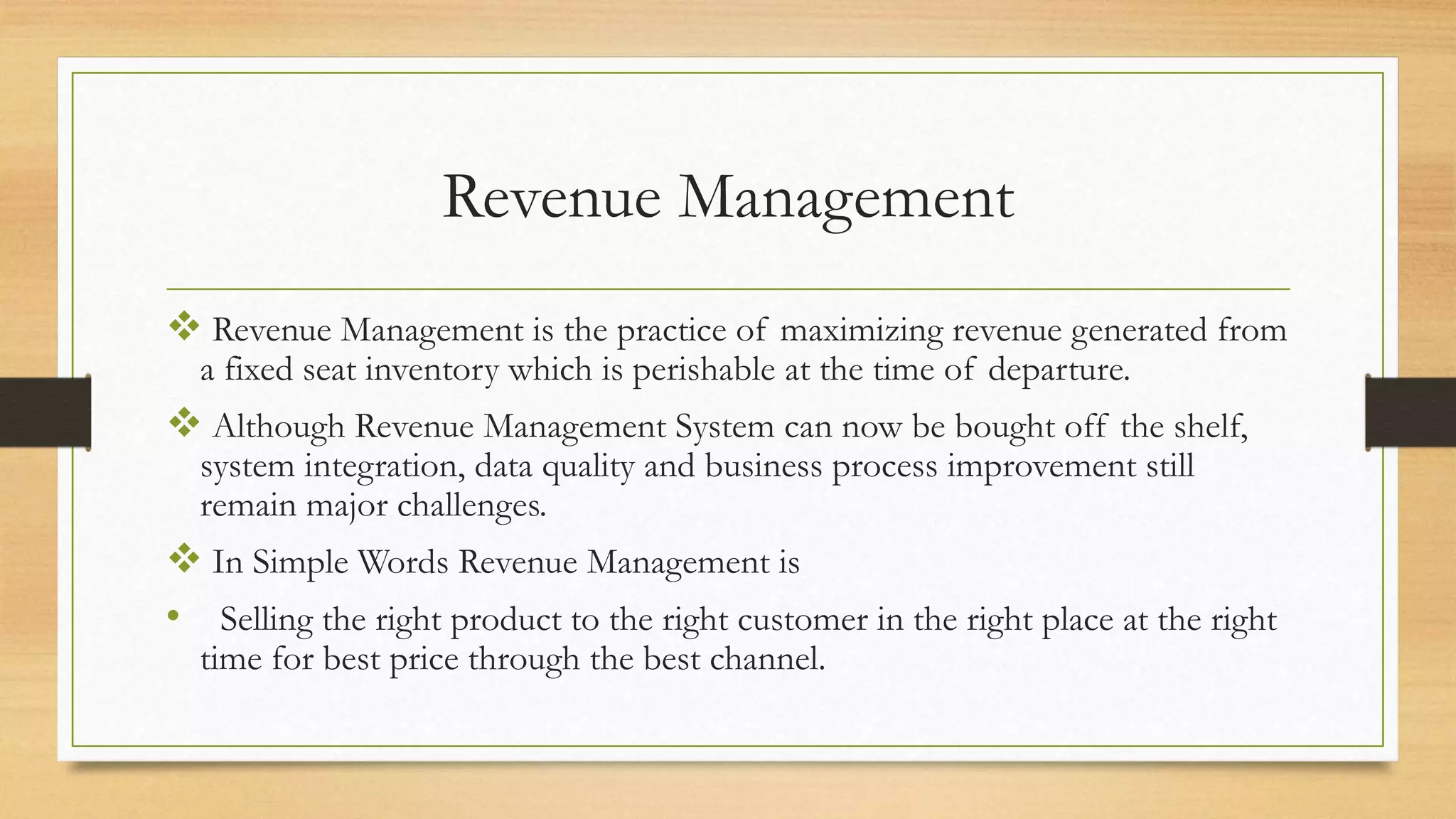 Airline revenue management | PPTX