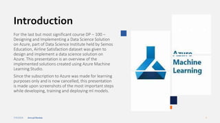 AIRLINE_SATISFACTION_Data Science Solution on Azure | PPTX