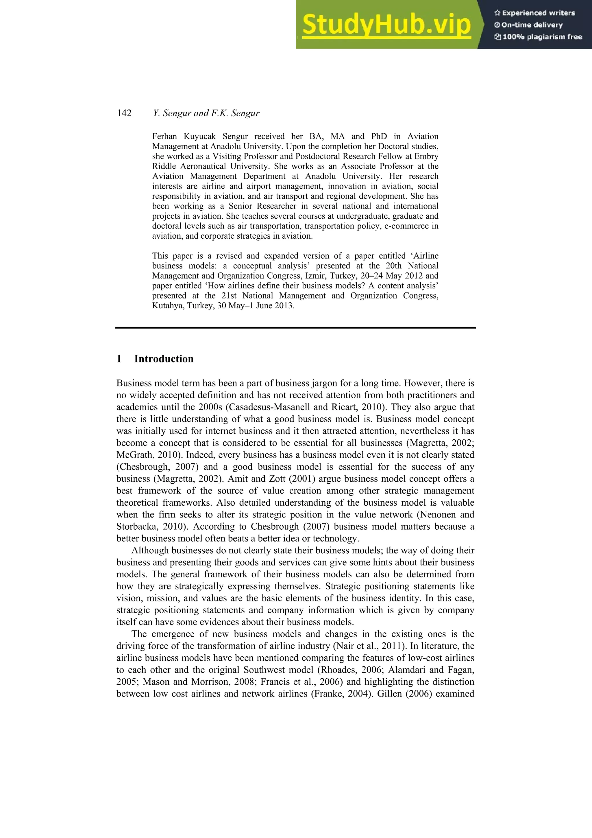 Airlines Define Their Business Models A Content Analysis | PDF