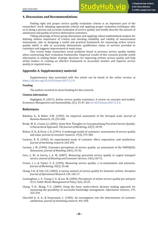 Airline Service Quality Evaluation A Review On Concepts And Models | PDF
