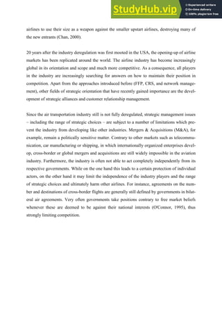 Airline Strategy From Network Management To Business Models | PDF