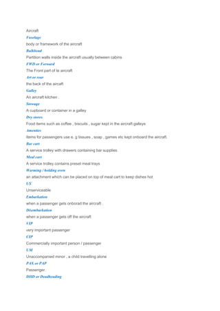 Airline terms , phrases and abbreviations | PDF