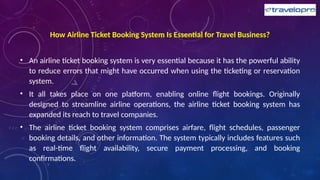 Airline Ticket Booking System, Flight Ticket Reservation System | PPTX