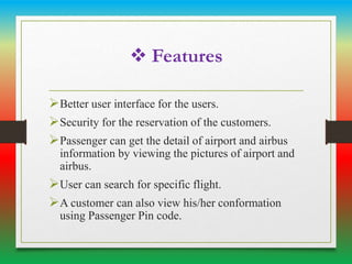 Airline Ticket Reservation Management System in SQL | PPTX