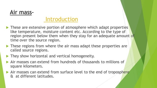 AIR MASS AND ITS TYPES AND FRONT AND DIFFERENT KINDS IF FRONTS | PPT
