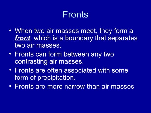 Air masses and fronts | PPT | Weather | Science