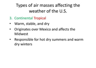Air Masses And Fronts | PPT